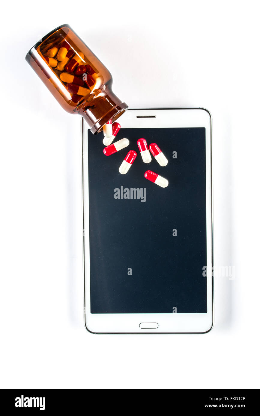 Mobile phone addict Cut Out Stock Images & Pictures - Alamy