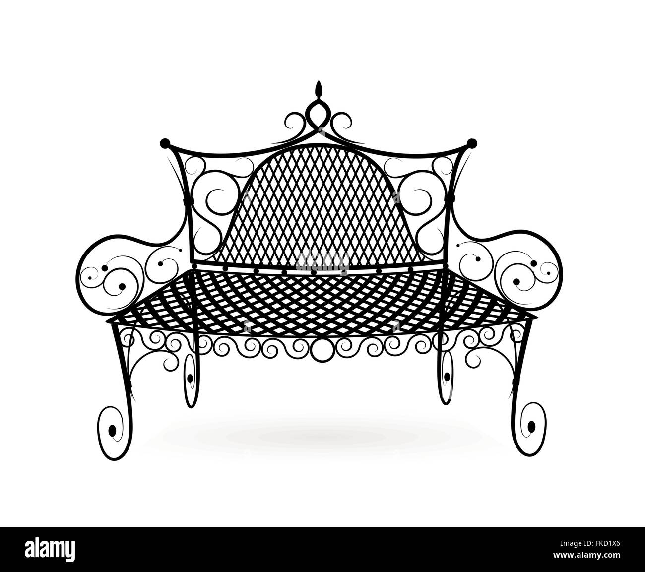 Forged bench front view Stock Vector Image & Art - Alamy