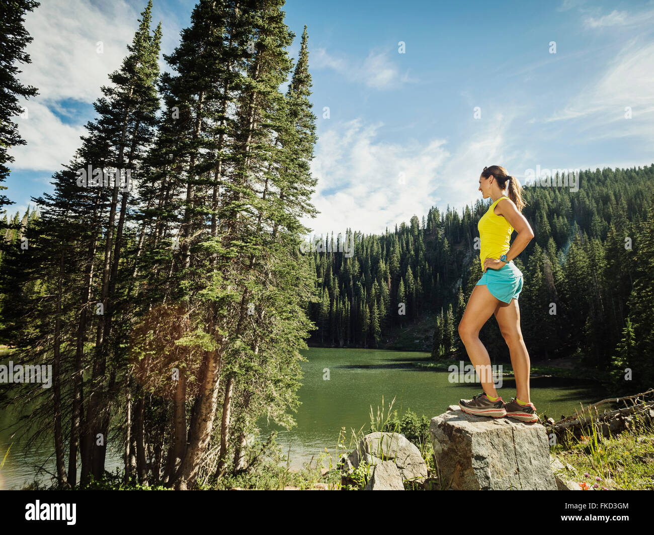 Person standing on rock hi-res stock photography and images - Alamy
