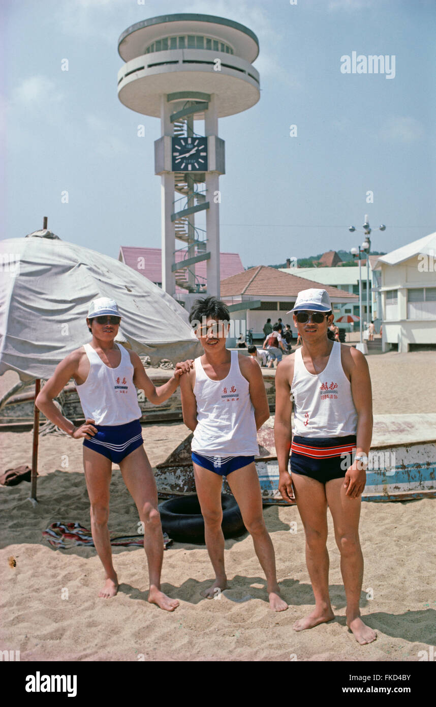 Qingdao lifeguards, Qingdao beach resort, Shandong Province, China ...