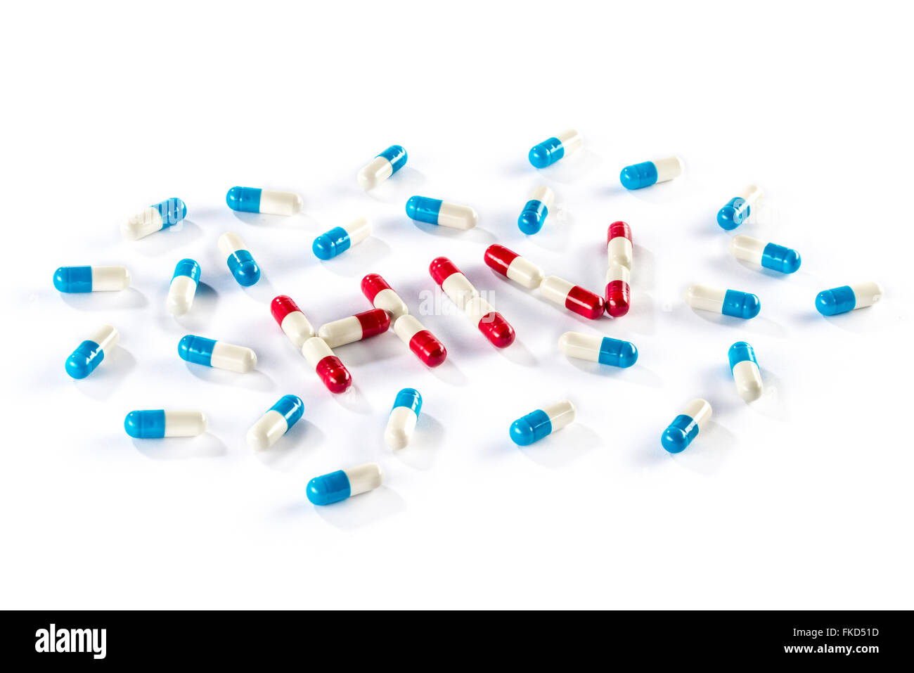 red capsule and blue capsule in HIV WORLD, AIDS medication Stock Photo ...