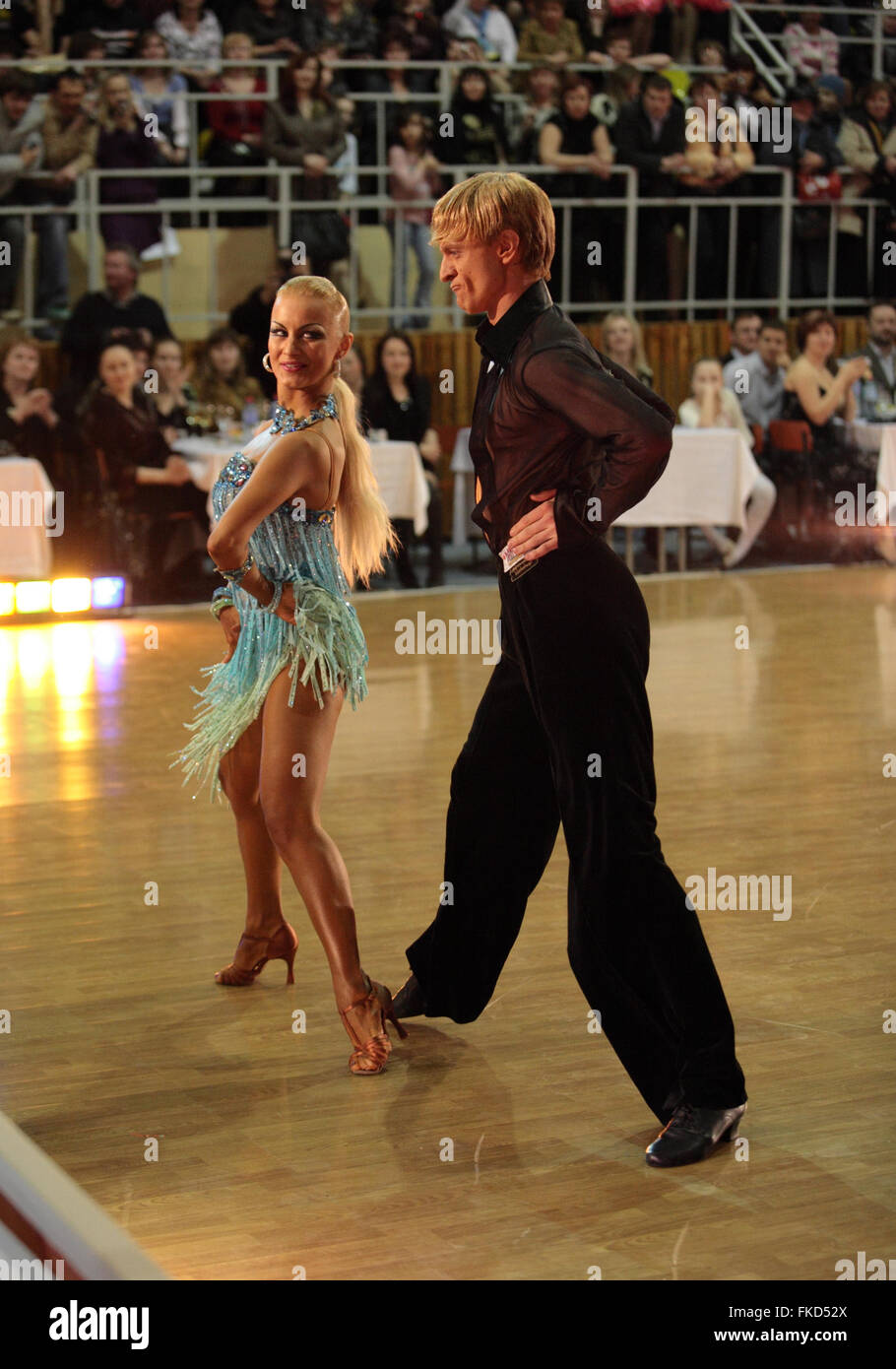 Dancers in a ballroom:latin dance clothes for dancers Stock Photo - Alamy