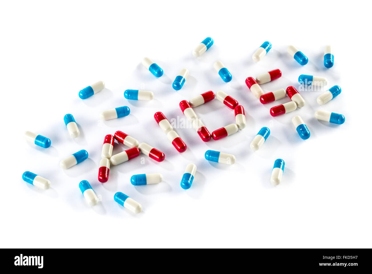 red capsule and blue capsule in AIDS WORLD, HIV medication Stock Photo ...