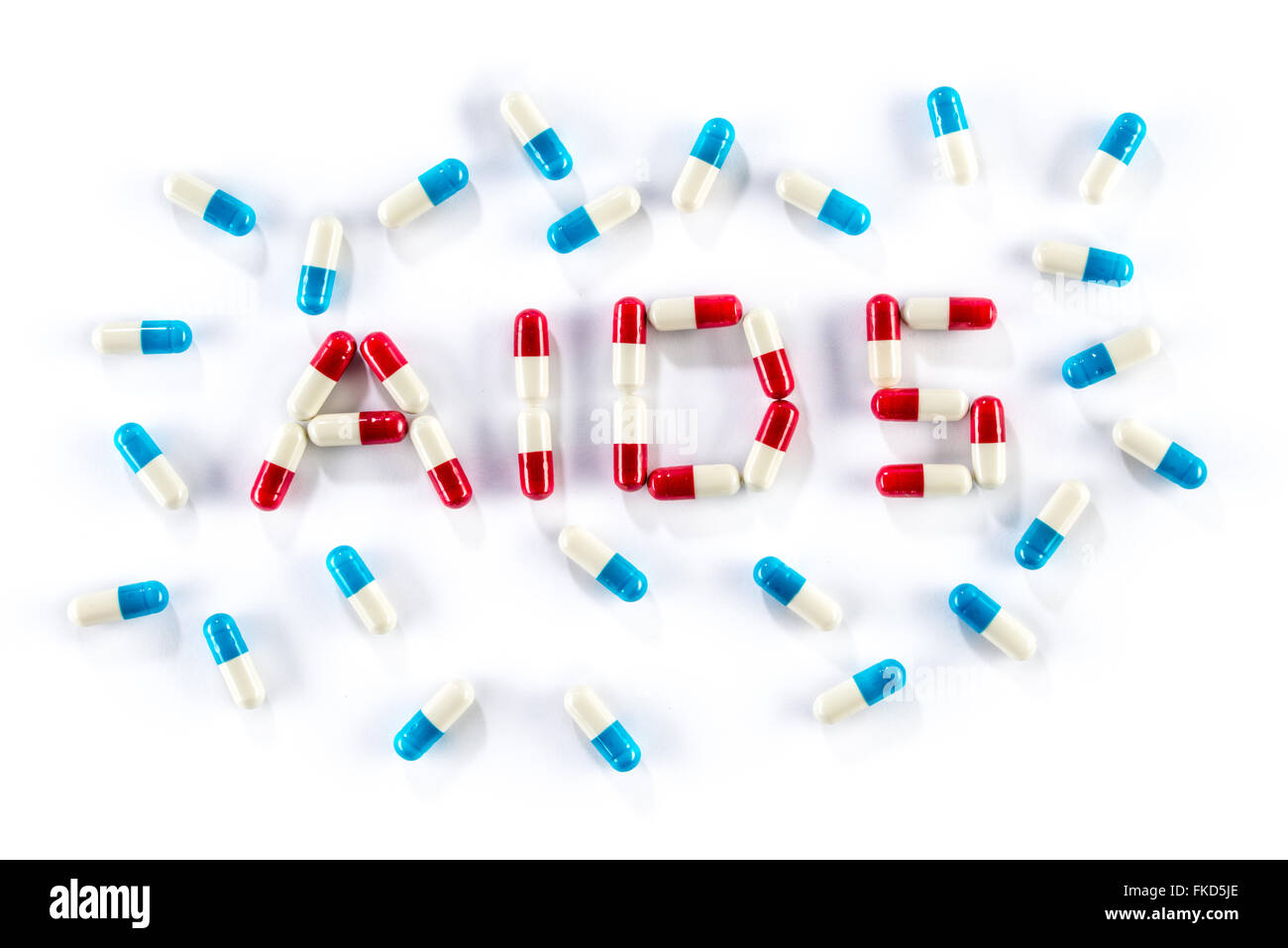red capsule and blue capsule in AIDS WORLD, HIV medication Stock Photo ...