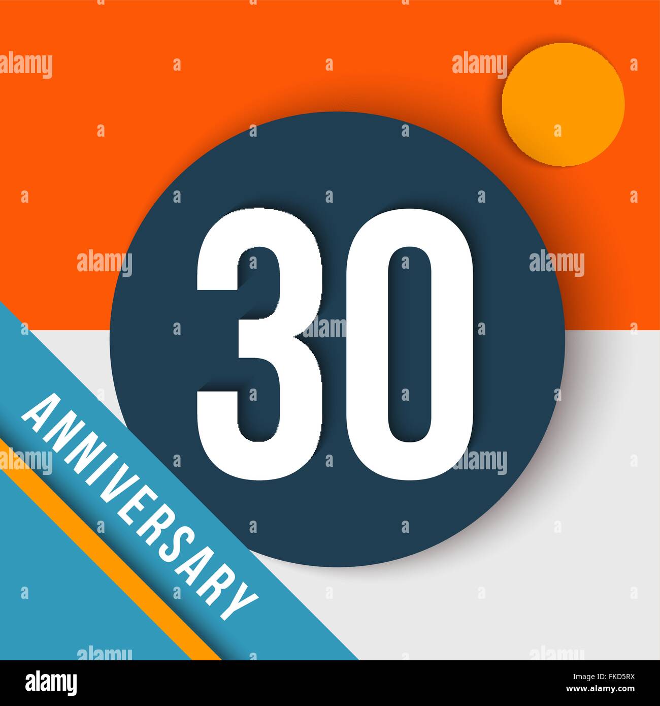 30 thirty year anniversary modern concept with number, text label and ...