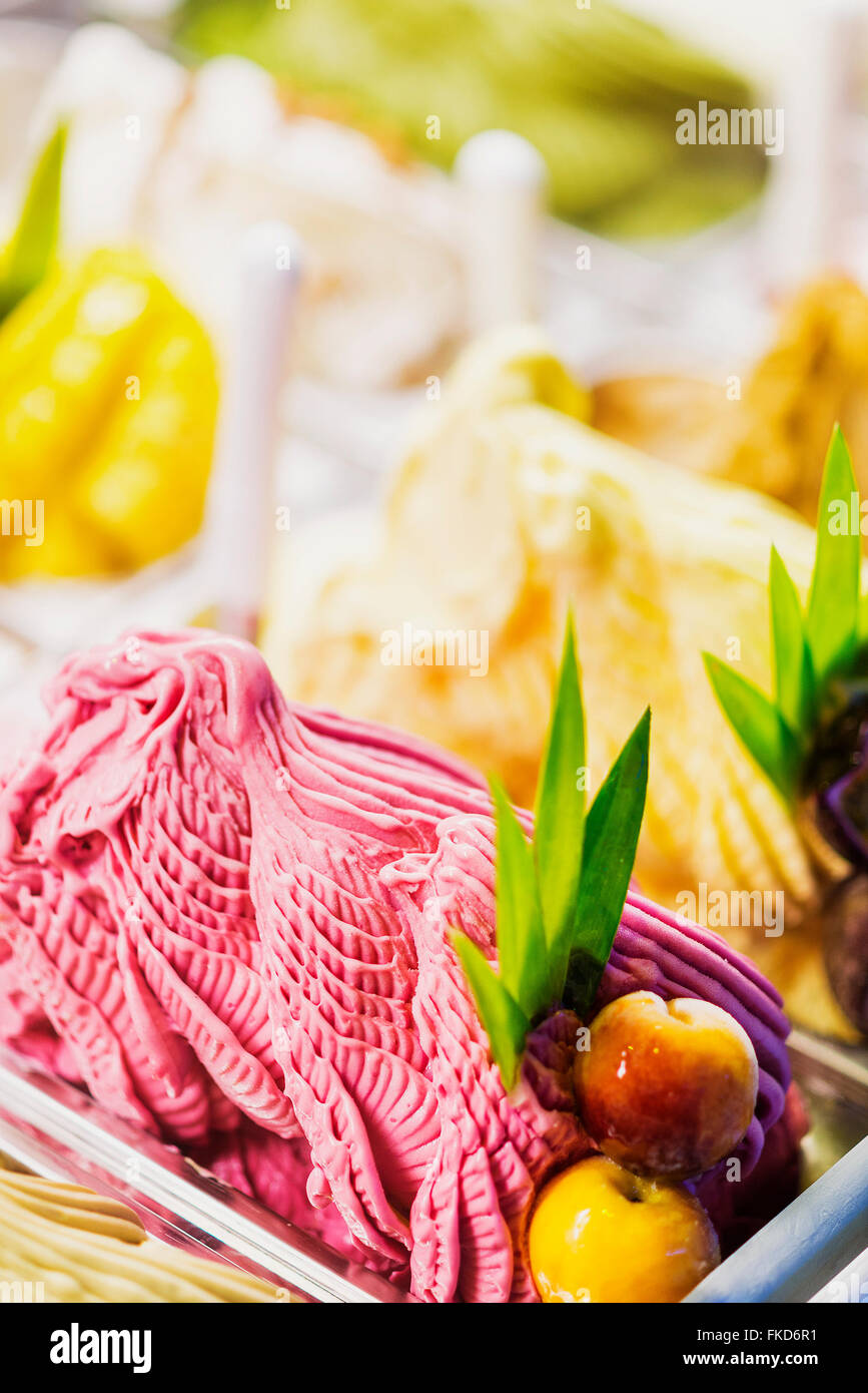 classic italian gourmet gelato gelatto ice cream display in shop Stock Photo - Alamy