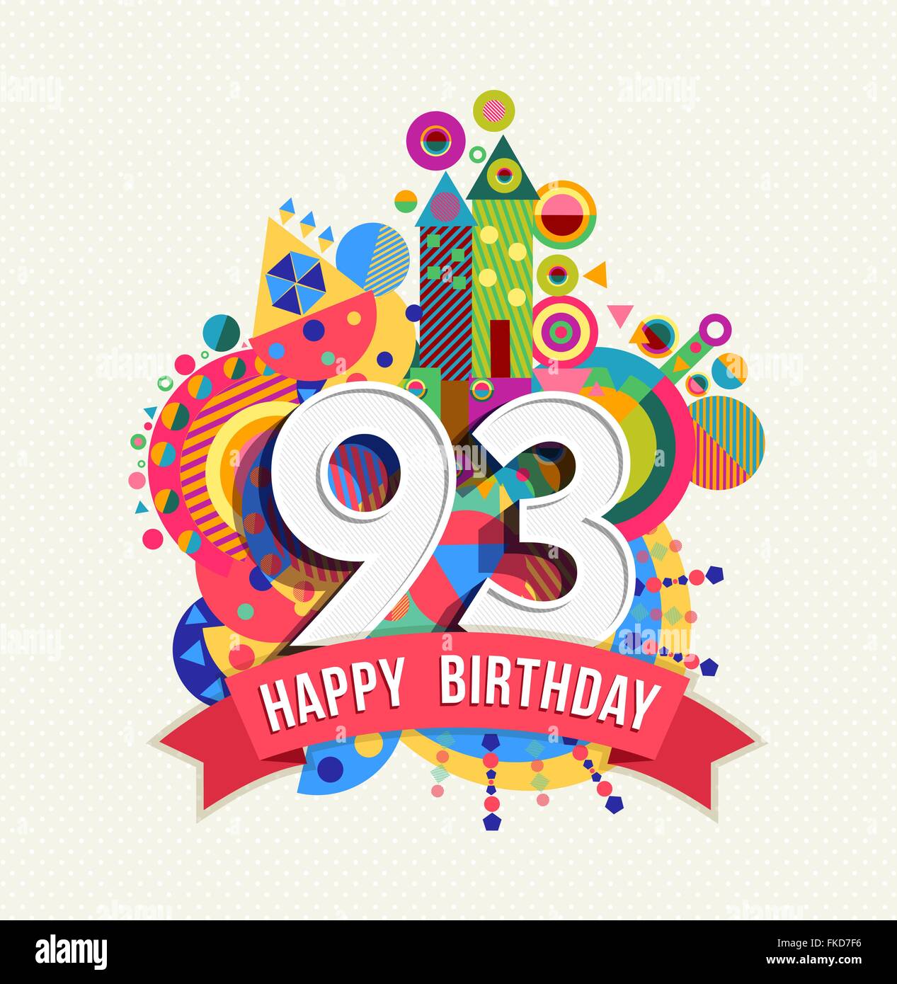 Happy Birthday ninety three 93 year, fun celebration anniversary ...
