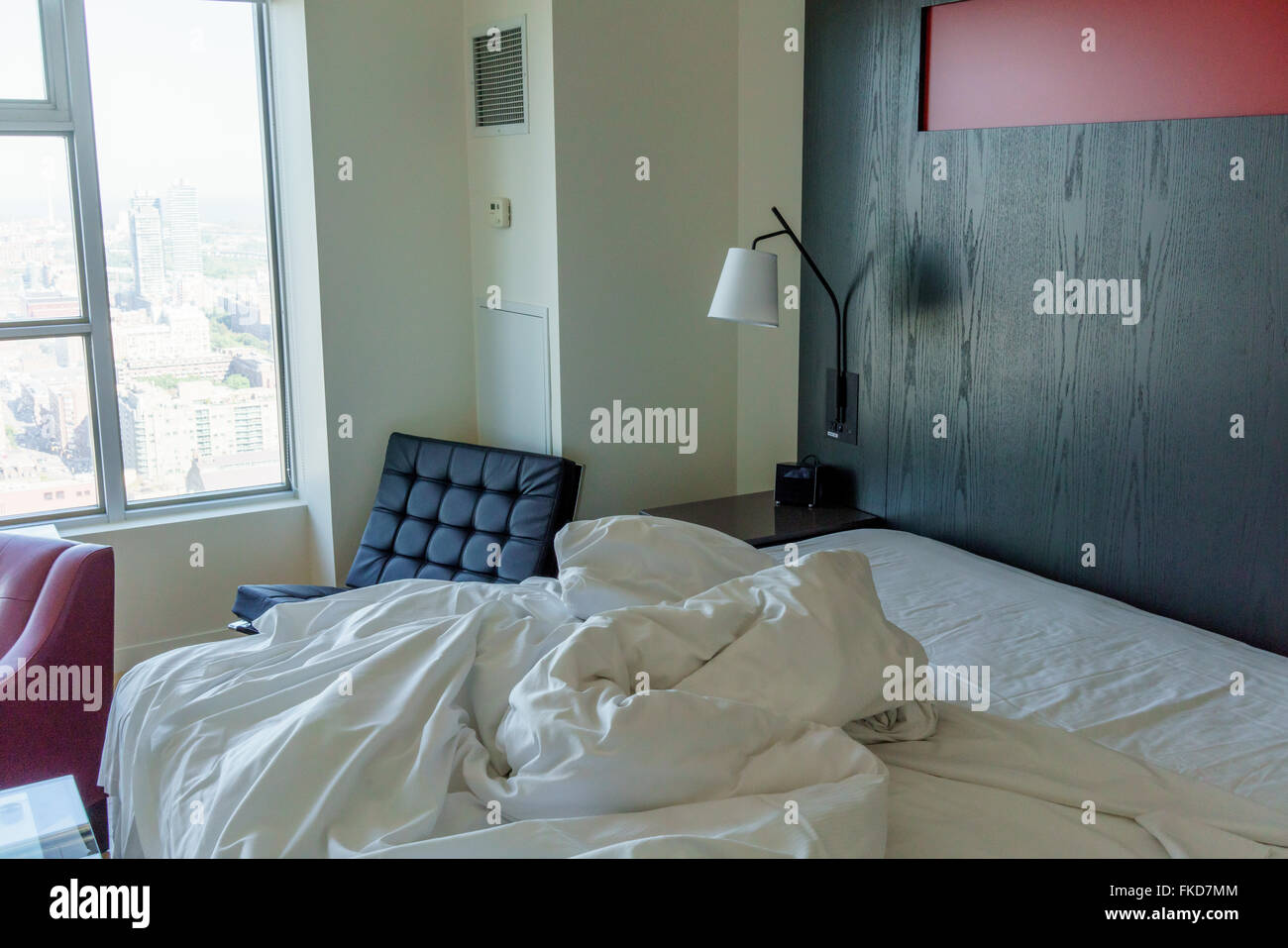 Unmade bed in hotel room, Toronto, Ontario, Canada Stock Photo - Alamy