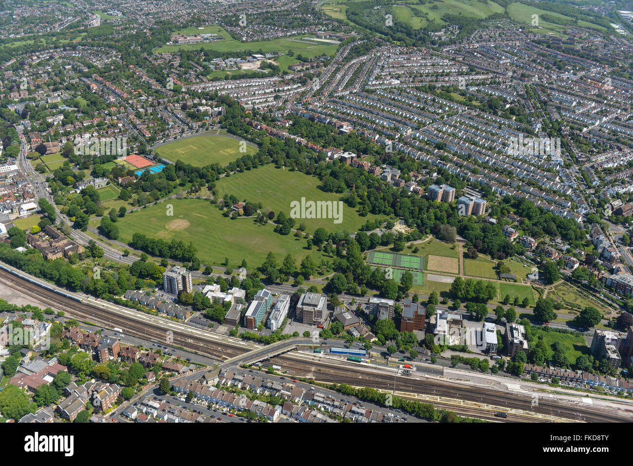 An aerial view of Preston Park in Brighton Stock Photo - Alamy