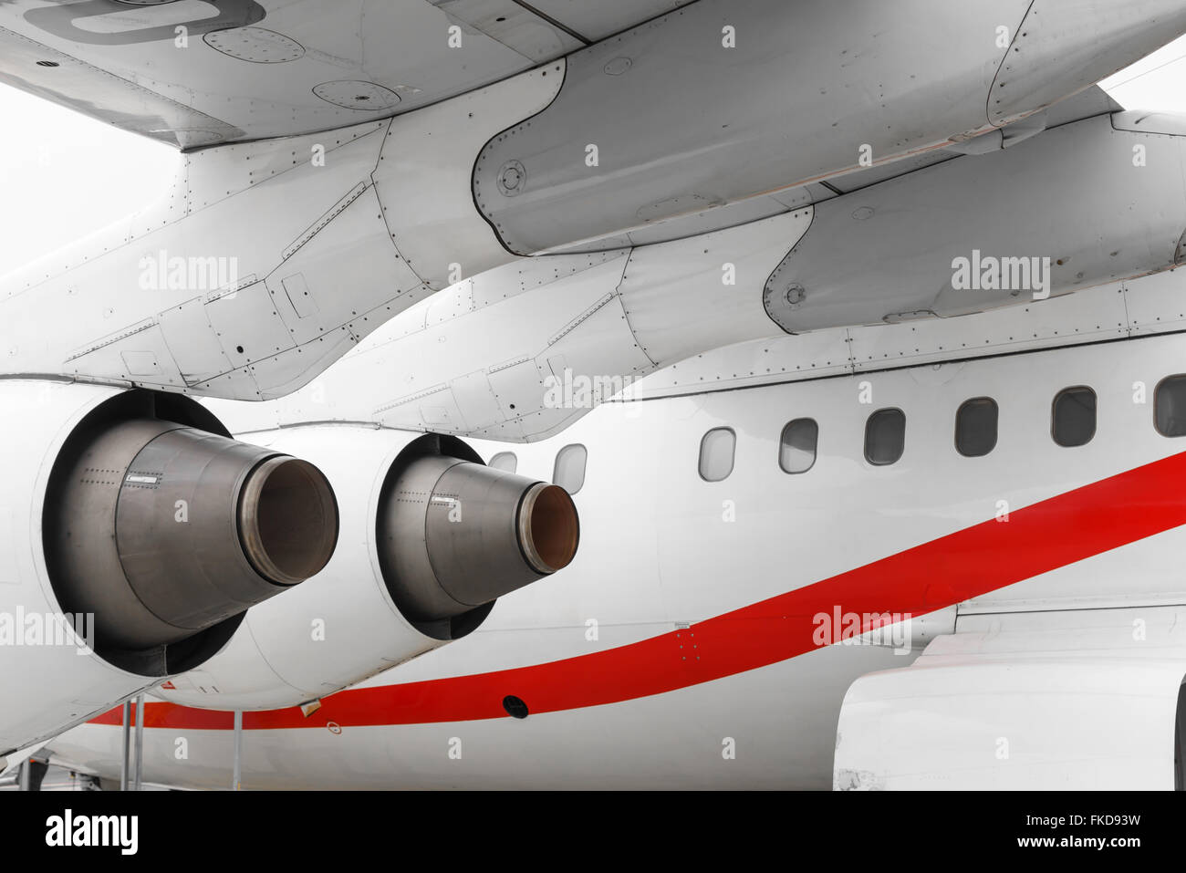 Close-up of aircraft wing Stock Photo - Alamy