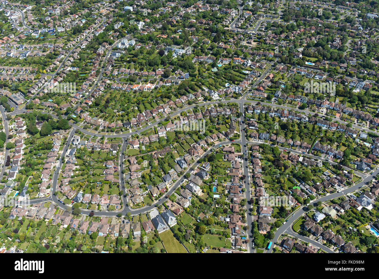 An aerial view of the Withdean area of Brighton, East Sussex Stock ...