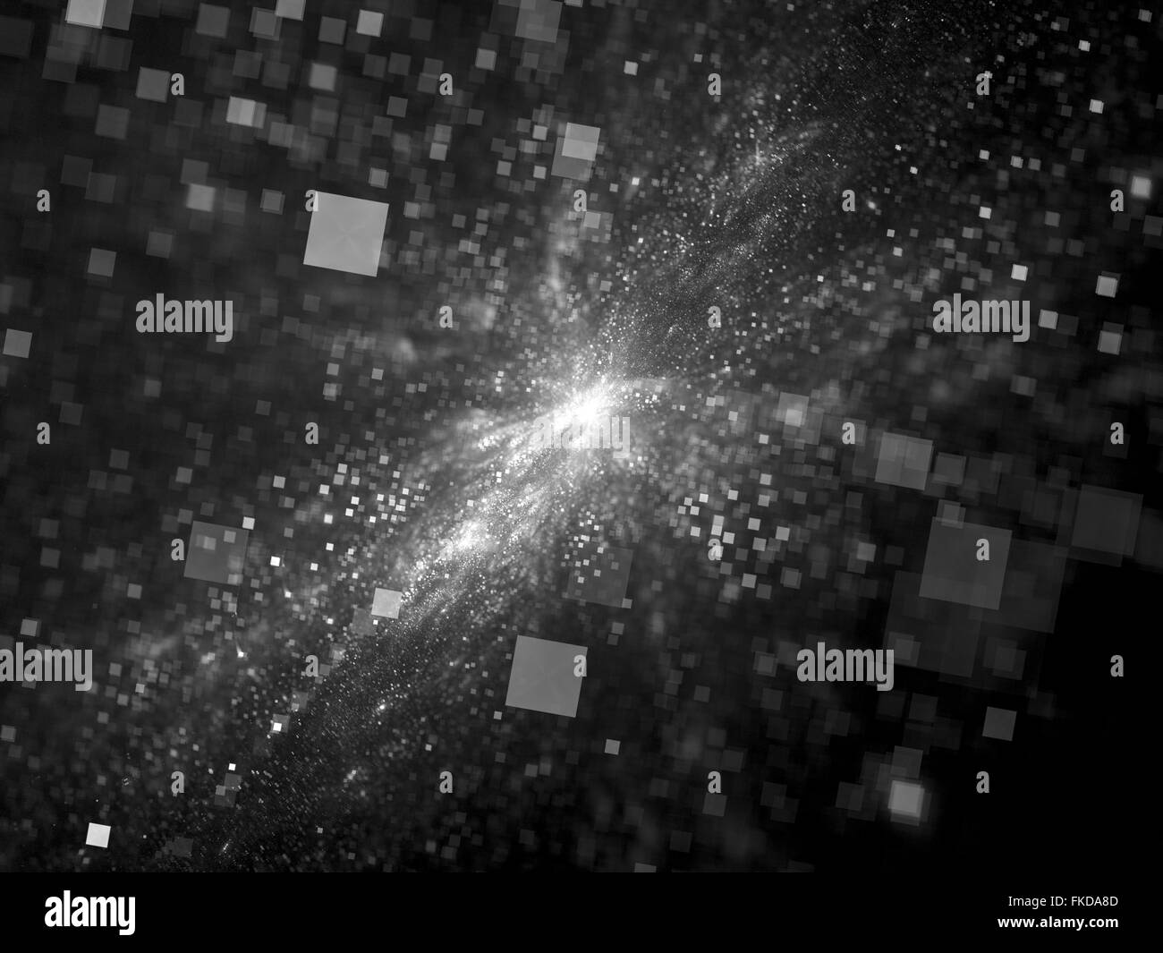 Square particles in deep space, computer generated abstract effect, you ...