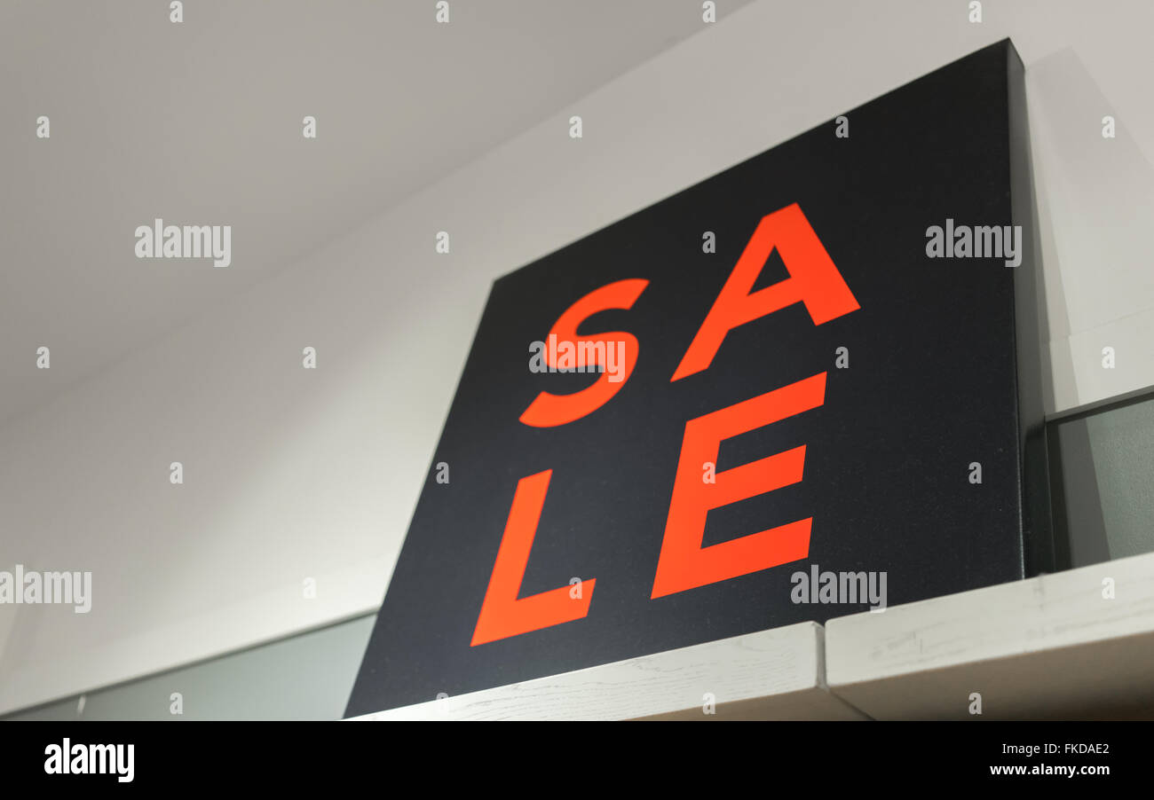 Sale sign on shop Stock Photo - Alamy