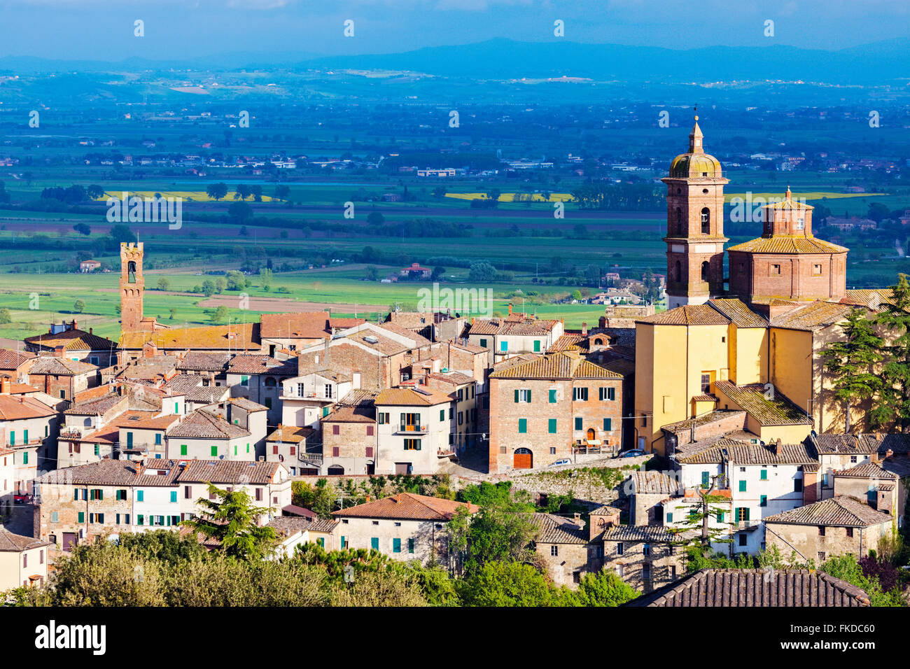 Townscape with bell tower of church Stock Photo - Alamy