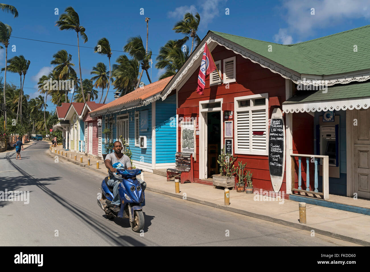 coulurful painted Pueblo de los Pescadores, Las Terrenas, Samana ...