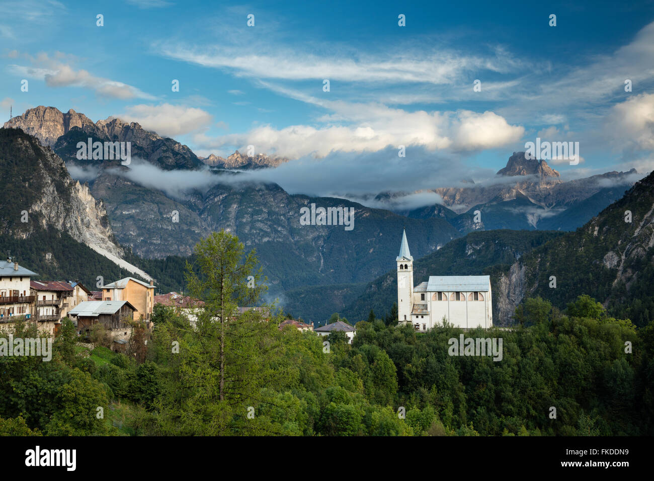 the church at Venas, Dolomite Mountains, Belluno Province, Veneto ...
