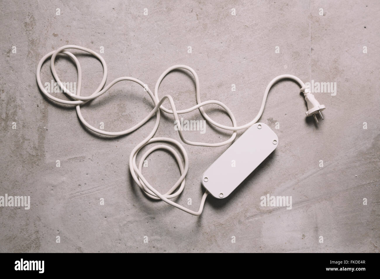 white electric extension cable Stock Photo - Alamy
