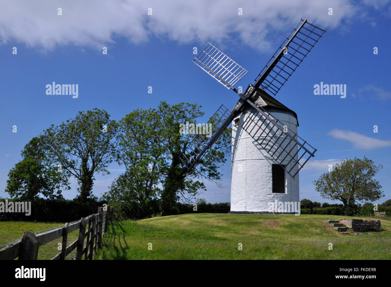 Ashton windmill, a tower mill at Chapel Allerton, Somerset.UK Stock ...