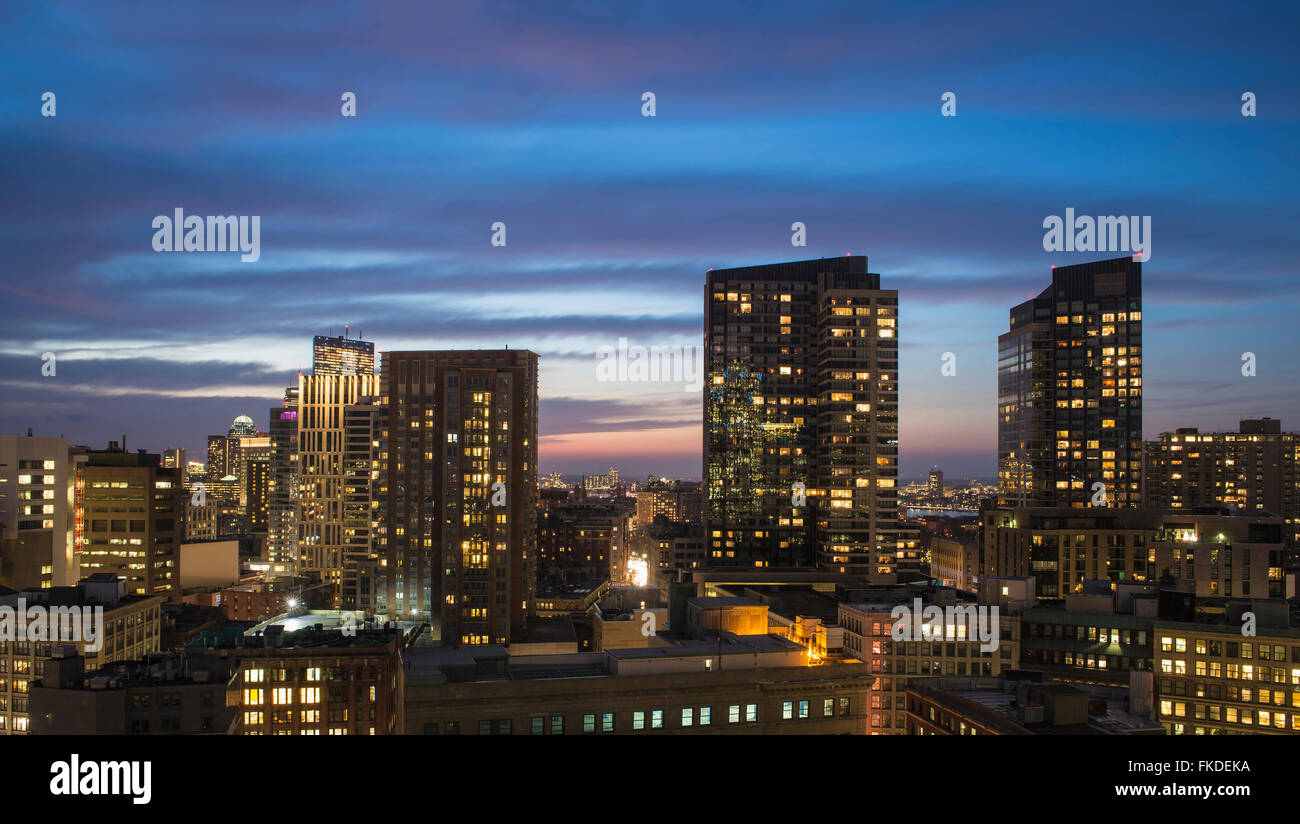 Downtown district at dusk Stock Photo - Alamy