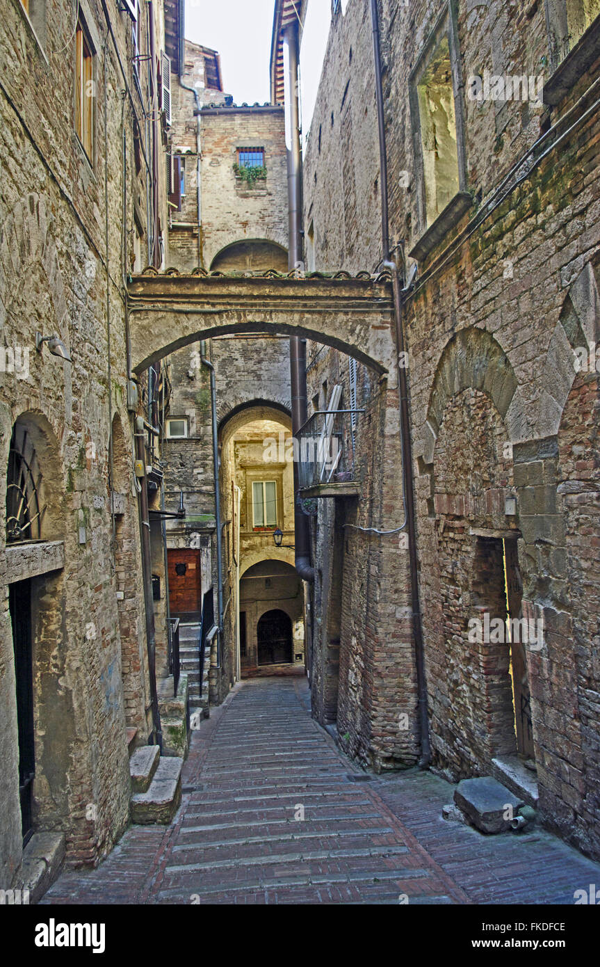 Narrow Passageway Street, Perugia, Italy Stock Photo - Alamy