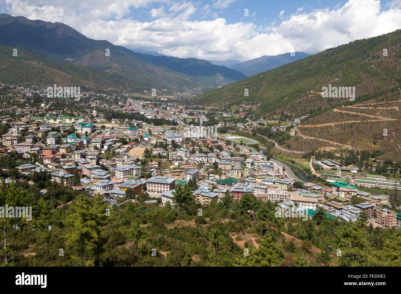 Aerial view of Thimphu, capital of Bhutan Stock Photo - Alamy