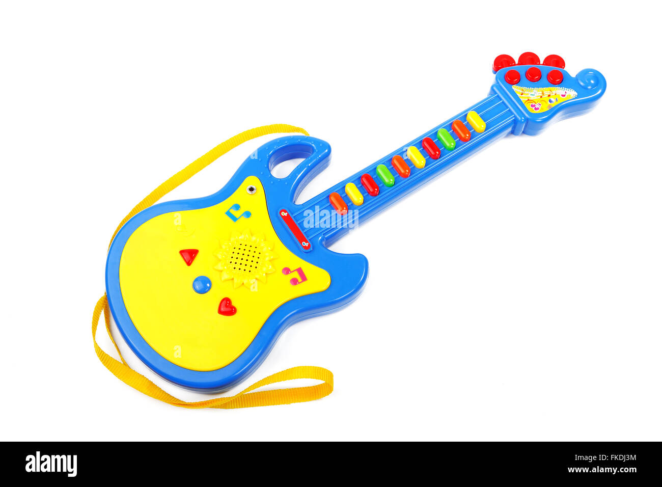 blue children's guitar isolated on white background Stock Photo - Alamy