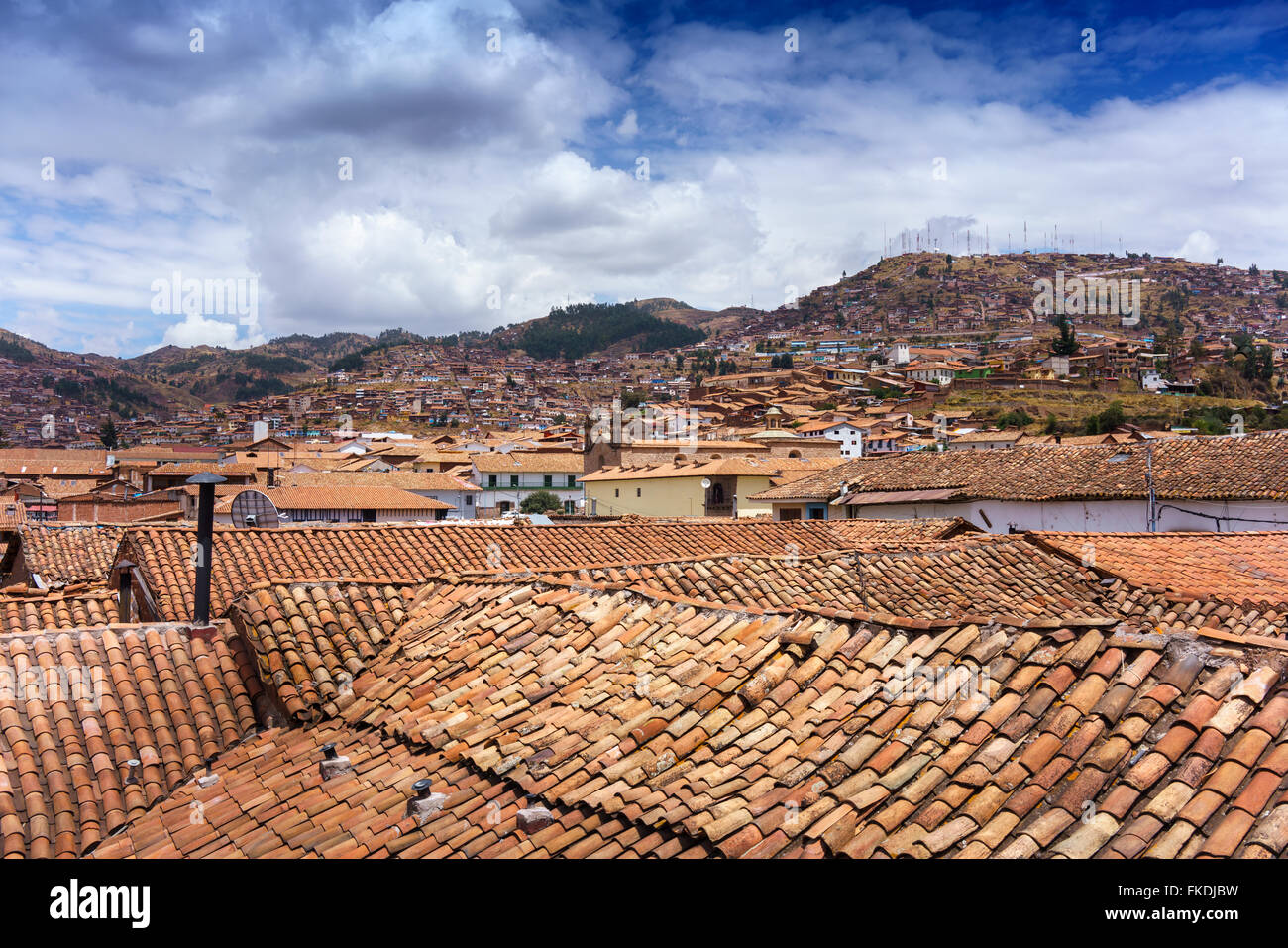 Roof of houses in city, Cusco, Peru Stock Photo - Alamy