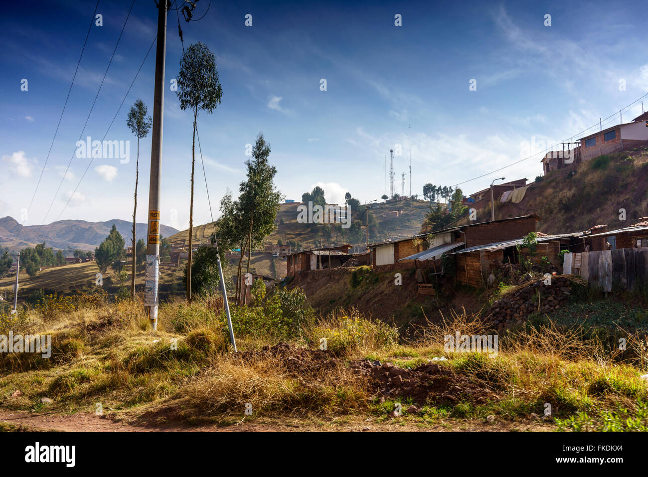 Village on hill, Cusco, Peru Stock Photo - Alamy