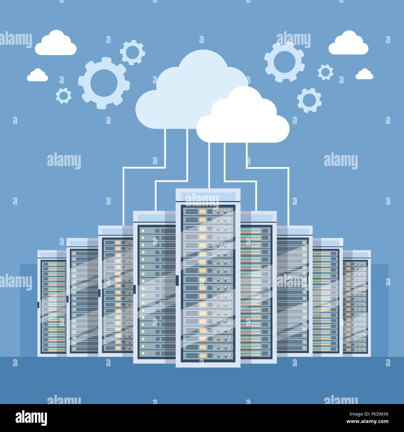 Data center room upload cloud Stock Vector Images - Alamy