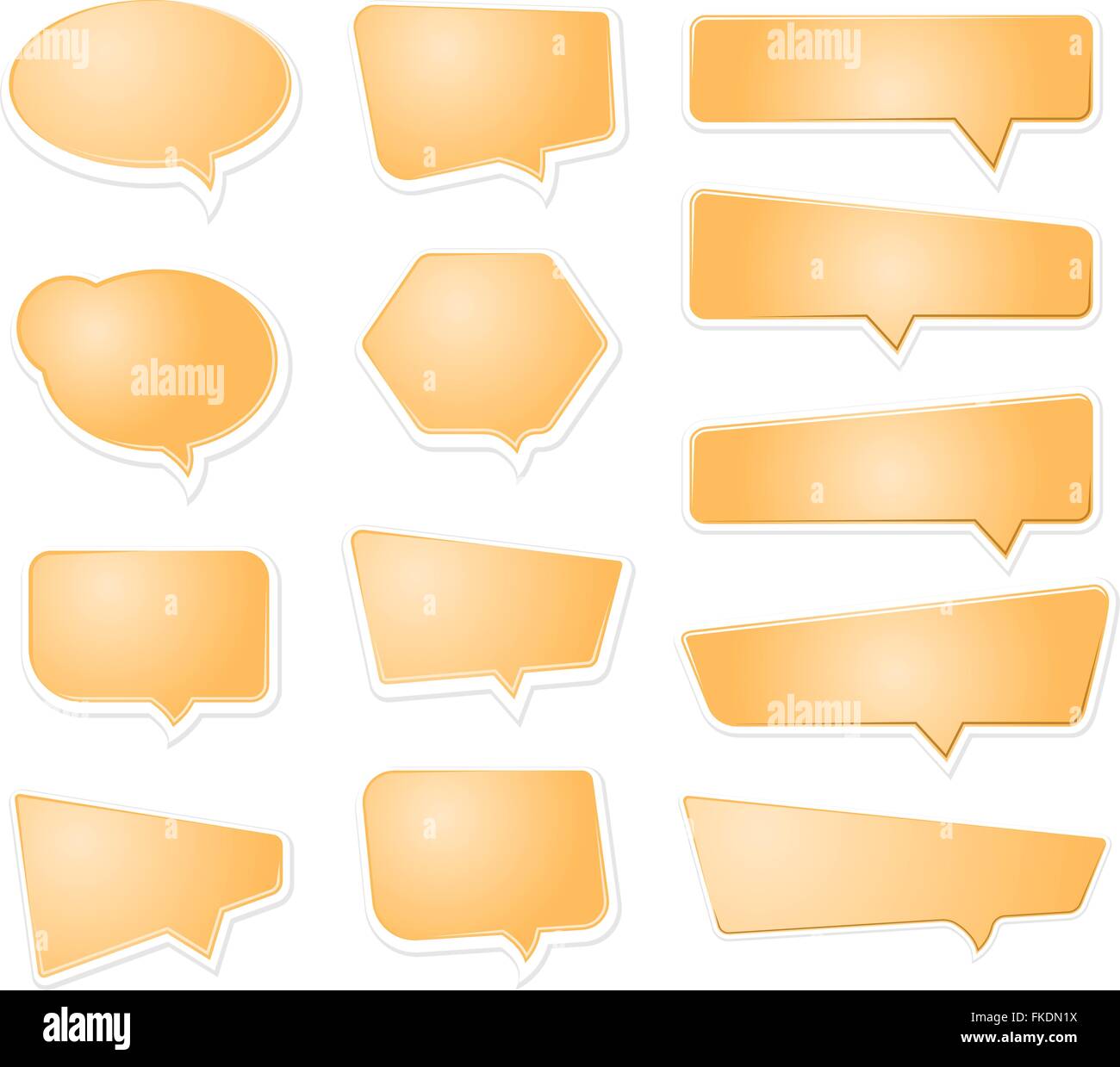 Set of orange speech bubble Stock Vector Image & Art - Alamy