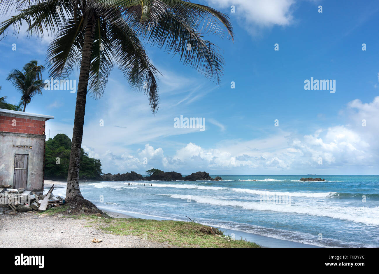 Scenic view of sea against cloudy sky, Trinidad and Tobago Stock Photo ...