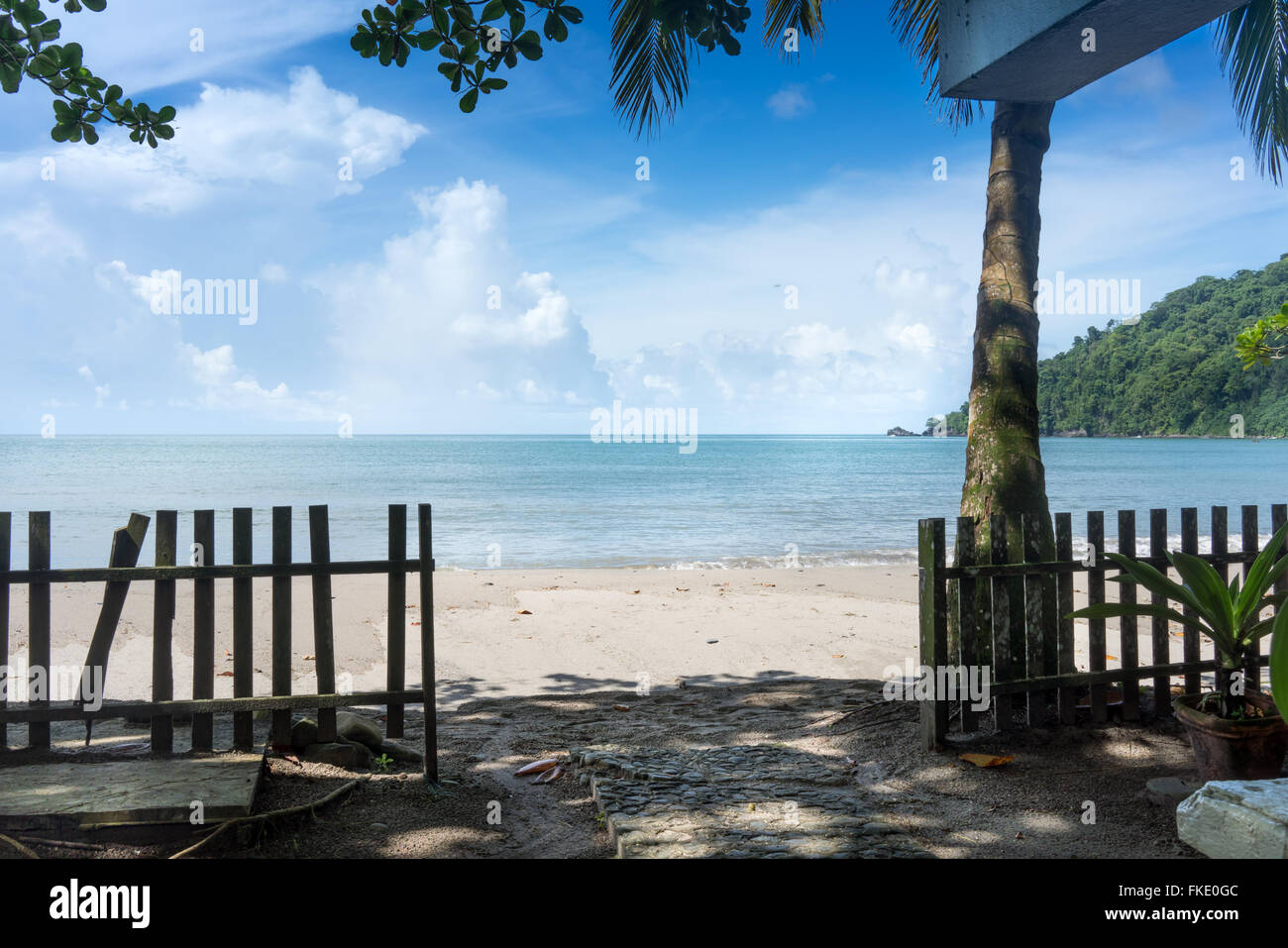 Scenic view of sea from beach, Trinidad, Trinidad and Tobago Stock ...