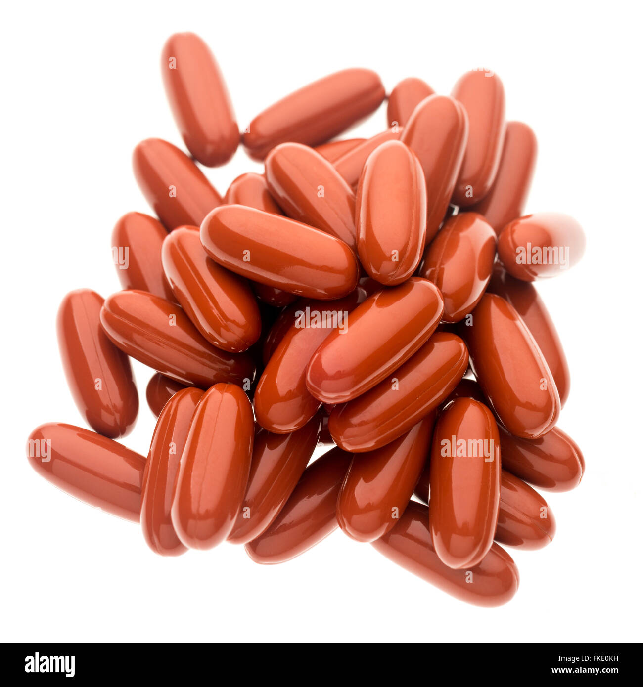 Medicine capsules on white background Stock Photo - Alamy