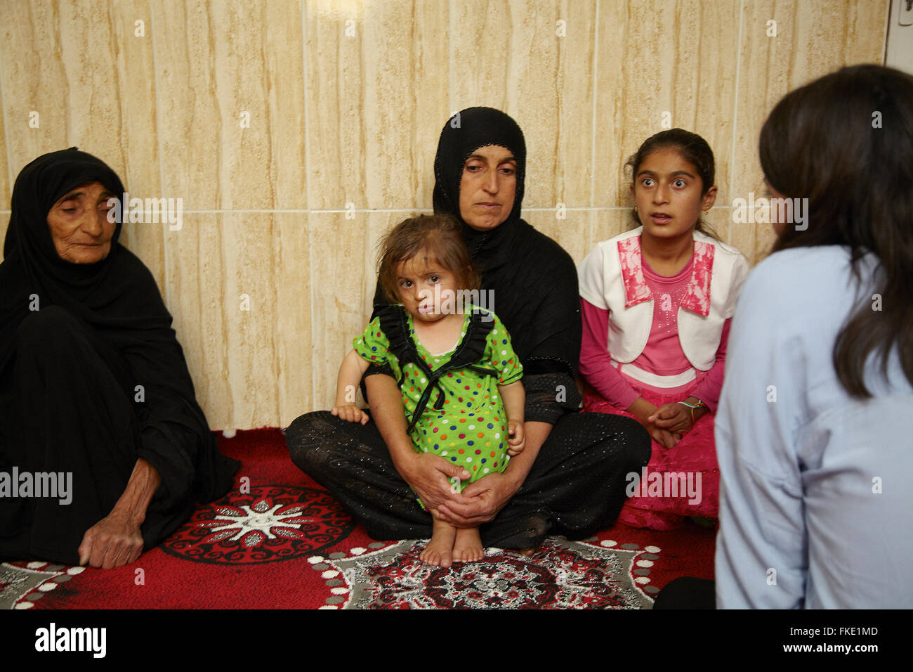 A kurdish family who lost their father, killed by Isis in Mosul Stock ...