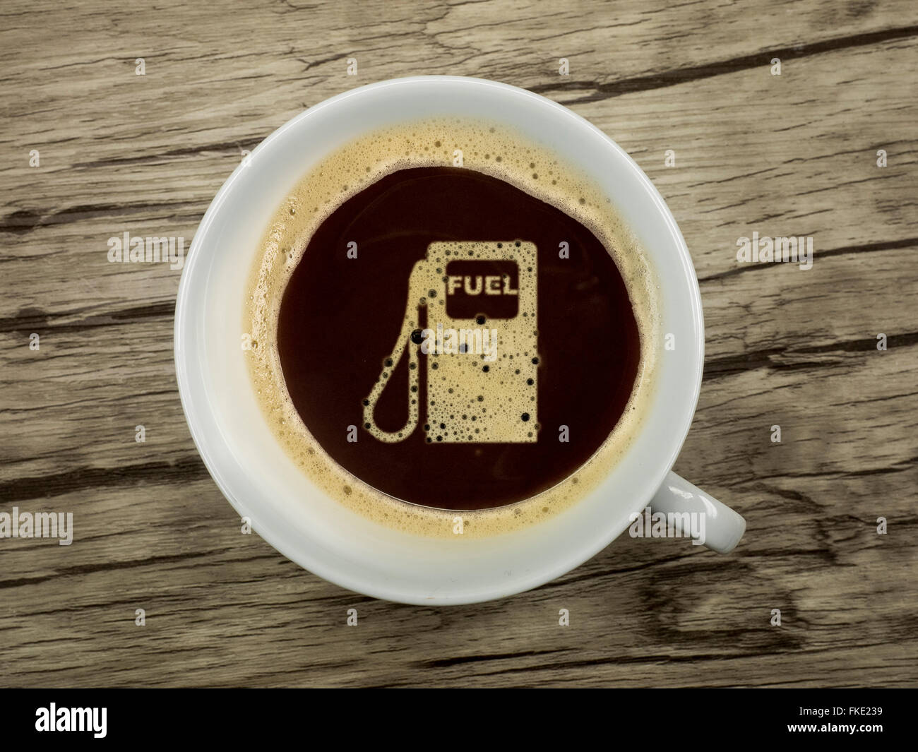 gas station in a coffee cup Stock Photo - Alamy