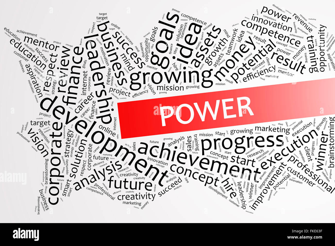 Power word on word cloud business concept Stock Photo - Alamy