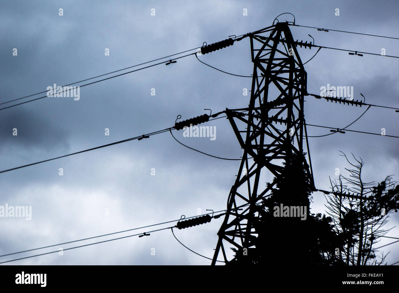 Dark clouds electric pole hi-res stock photography and images - Alamy