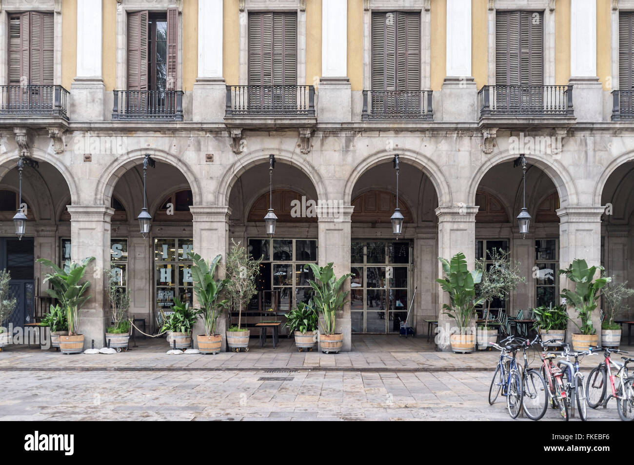 Plaza Real, Ciutat Vella, Barcelona Stock Photo - Alamy