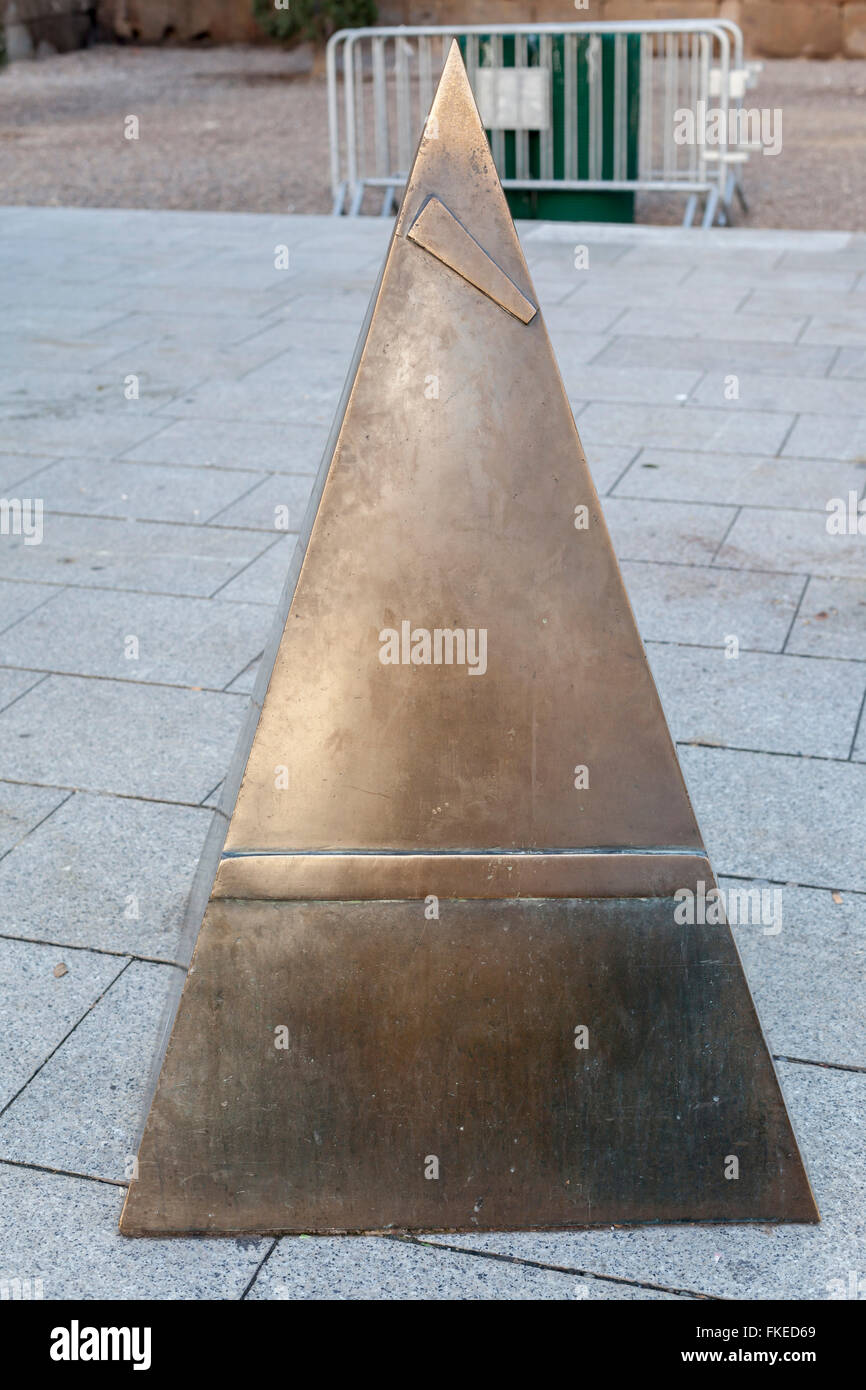 Urban art, "Barcino", detail work, letter A of Barcino, by Joan Brossa ...
