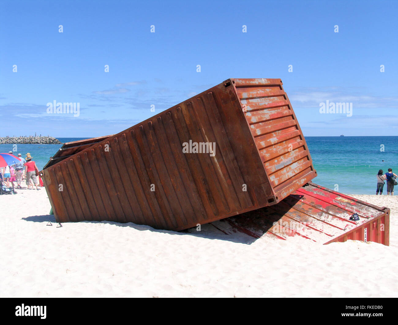 Sculpture using two shipping containers Stock Photo - Alamy