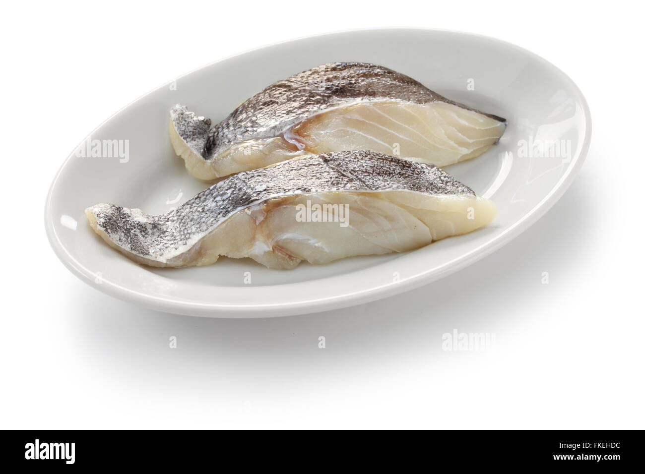salt cod isolated on white background Stock Photo - Alamy