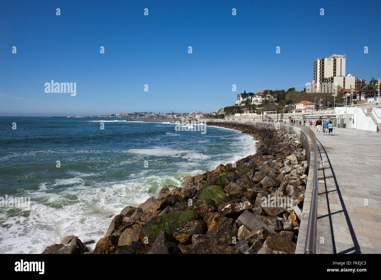 Portugal, promenade in Estoril and Cascais, resort towns at the ...