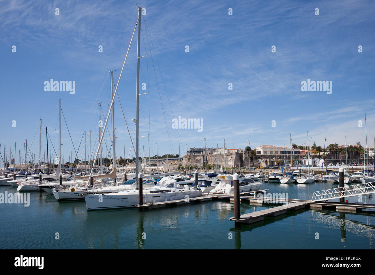 Portugal, Cascais marina, sailboats, yachts, boats, motorboats docked ...