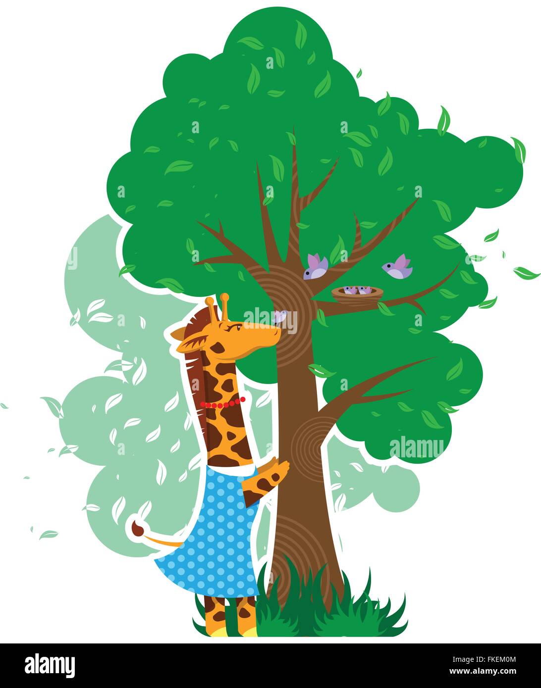 Giraffe helps birds Stock Vector Image & Art - Alamy