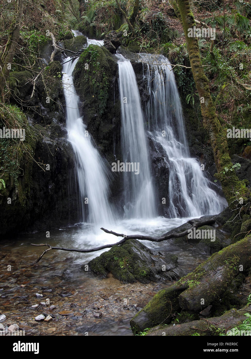 Waterfall, Dinas Head, Pembrokeshire West Wales, Great Britain Stock ...