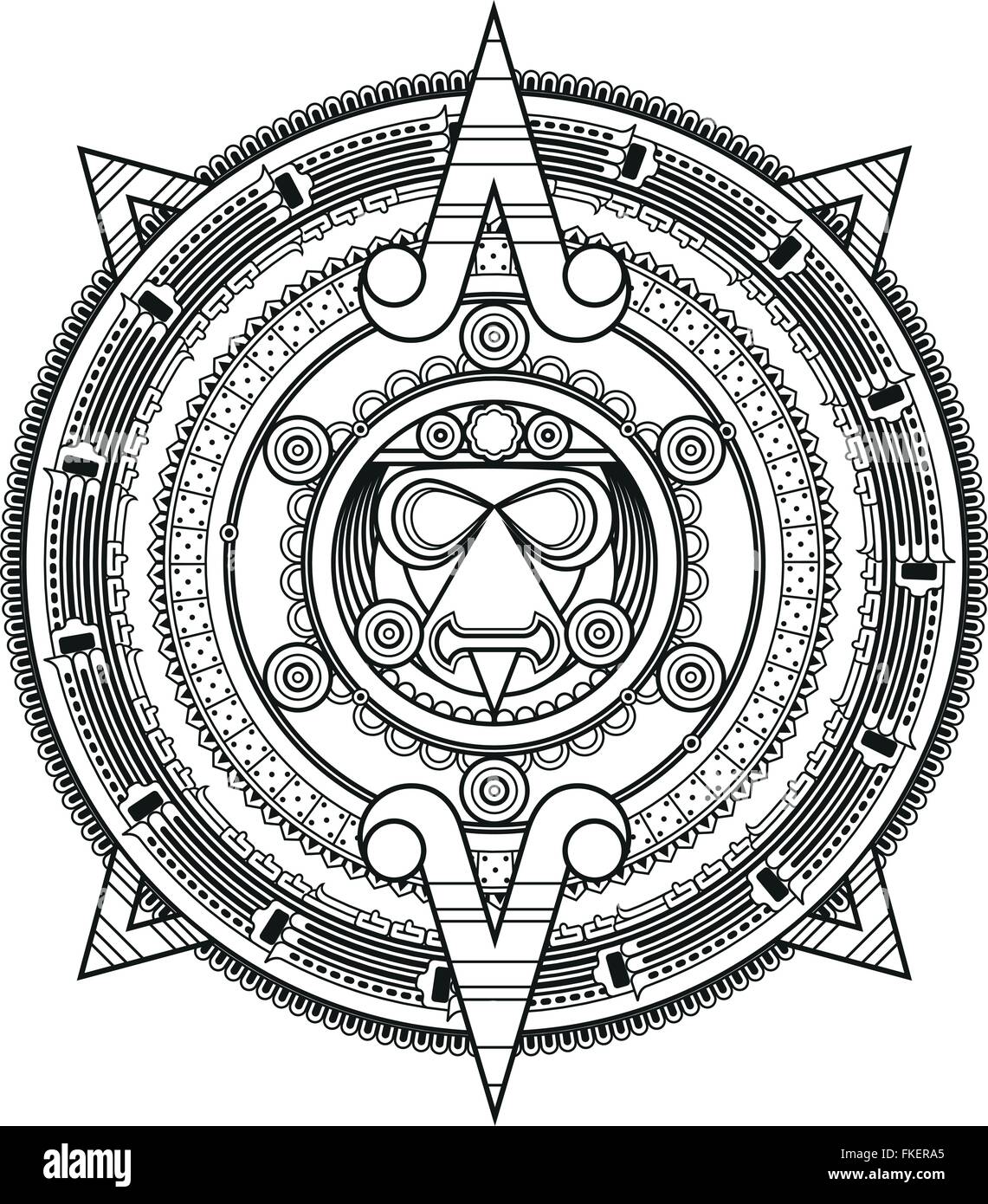 Mexico aztec calendar stone Stock Vector Images - Alamy