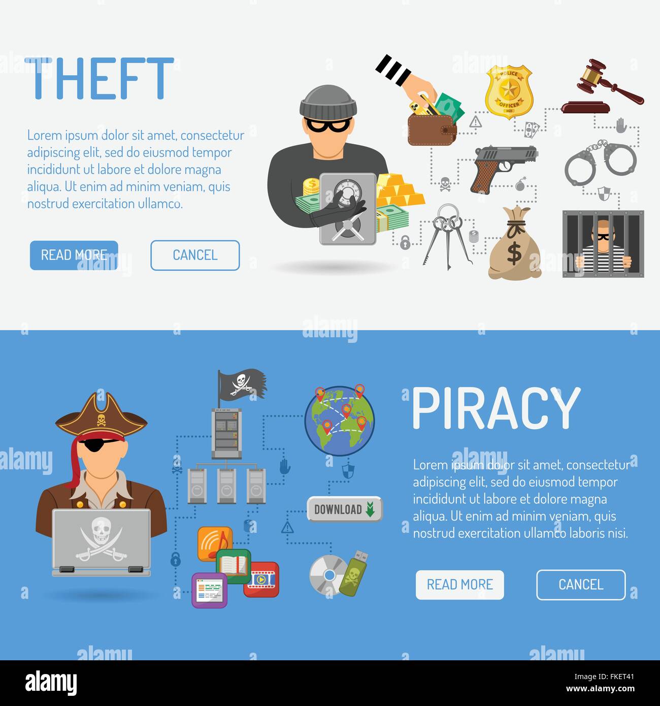 Piracy and Theft Banners Stock Vector Image & Art - Alamy