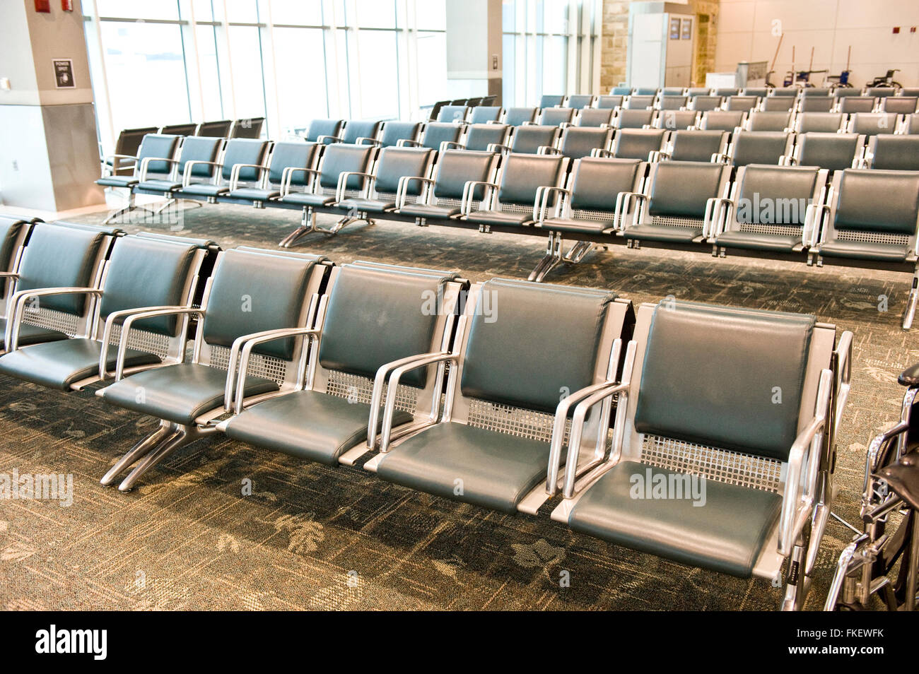 Large Empty Seating Area Inside Airport Stock Photo - Alamy