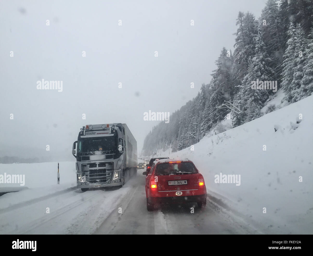 Driving in hazardous winter conditions hi-res stock photography and ...