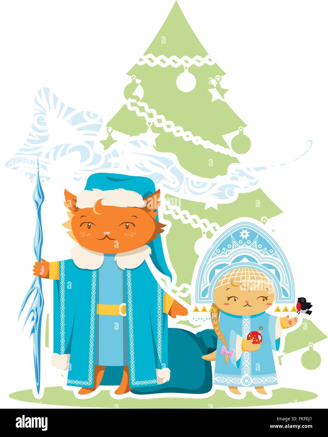 New year cat little Stock Vector Images - Alamy